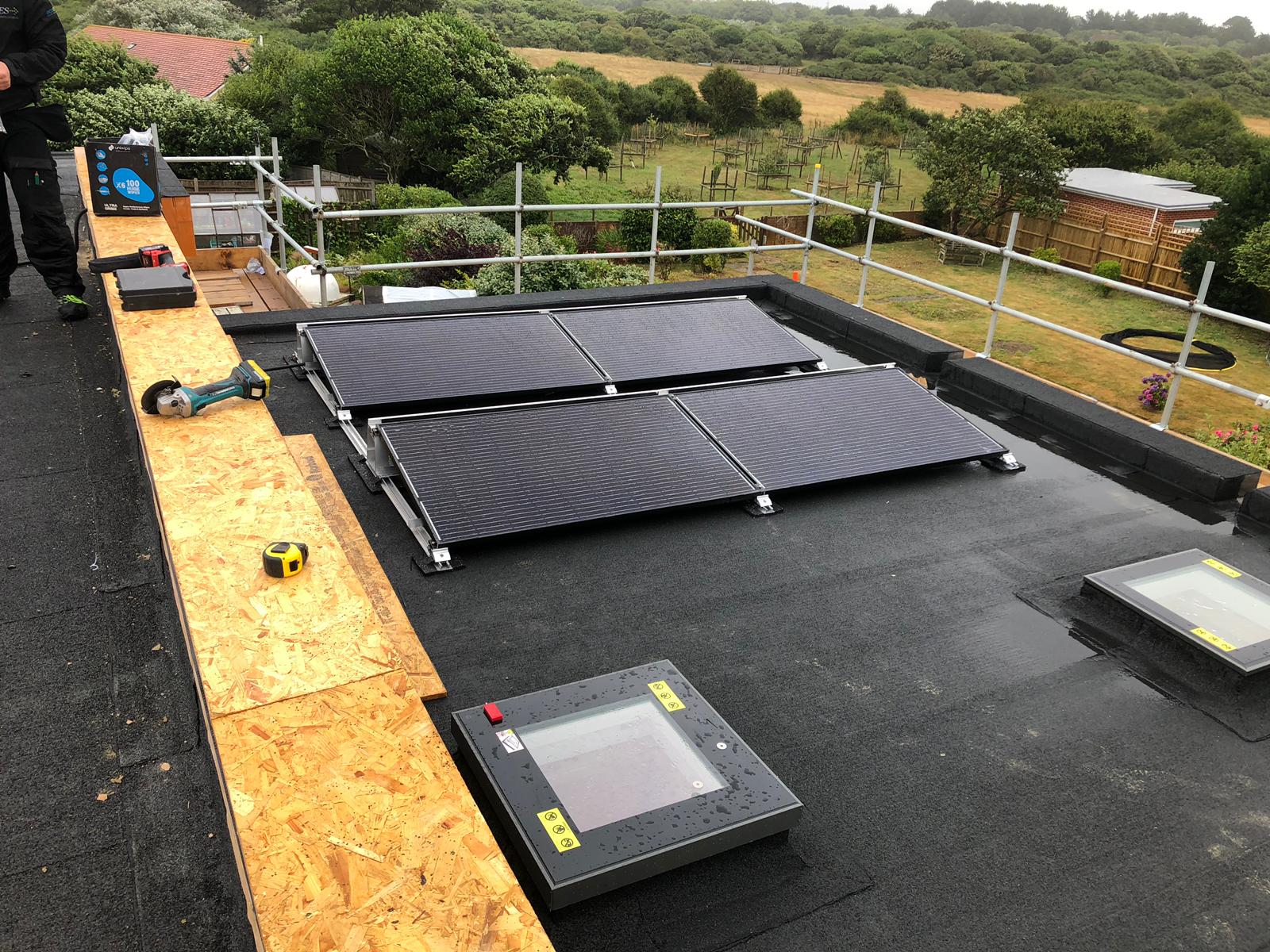 Flat Roof Solar installation Milford On Sea - AES Limited